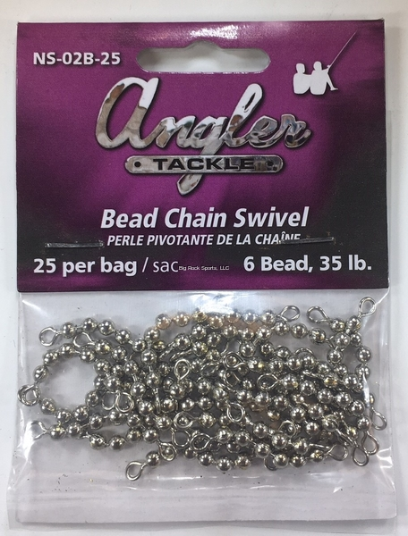Bead Chain Swivel, 6 bead, 35lb, 20 pack – Pacific Angler